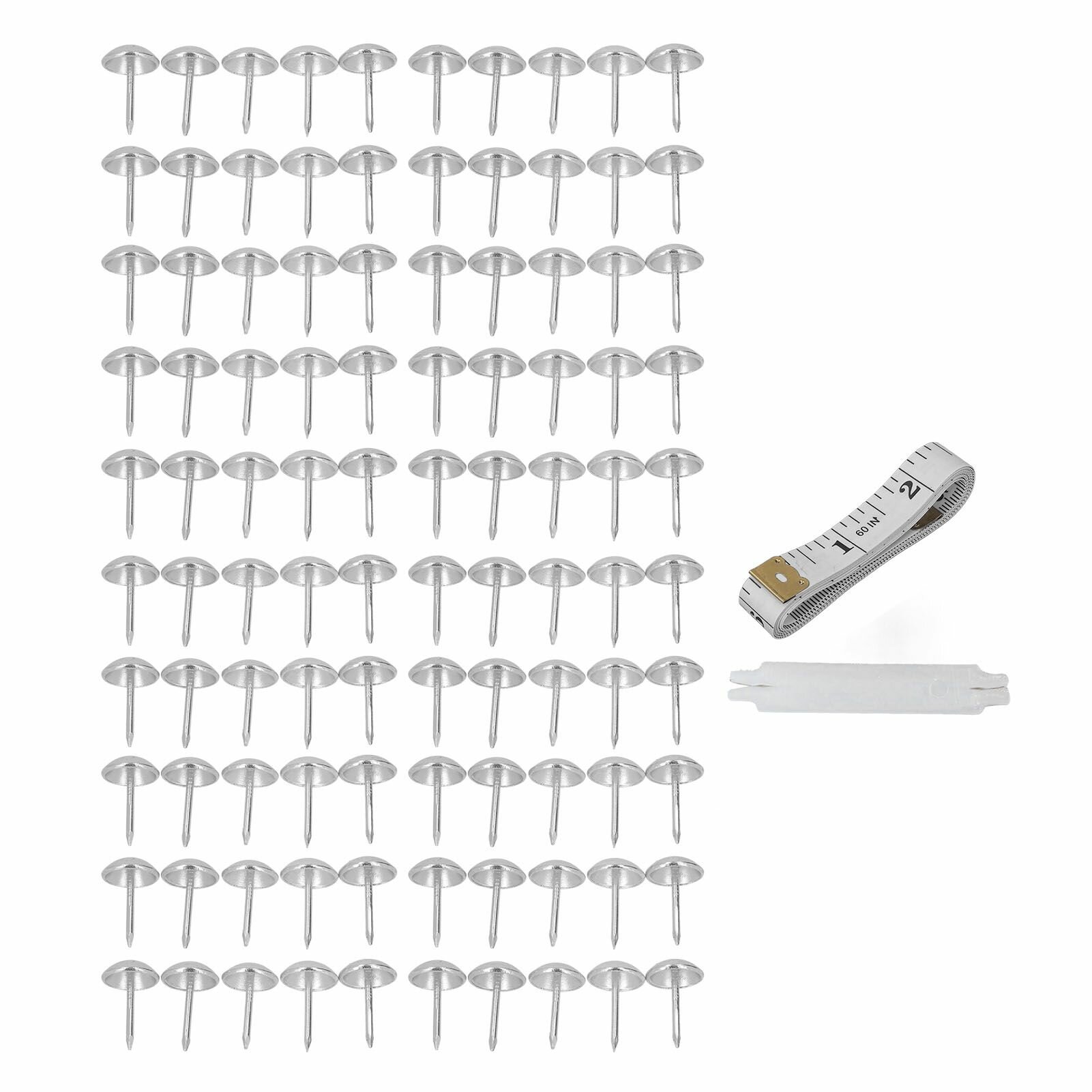 100 шт, гвозди для обивки, мебельные интерьерные декоративные гвозди, шпильки, антикварные застежки, серебро