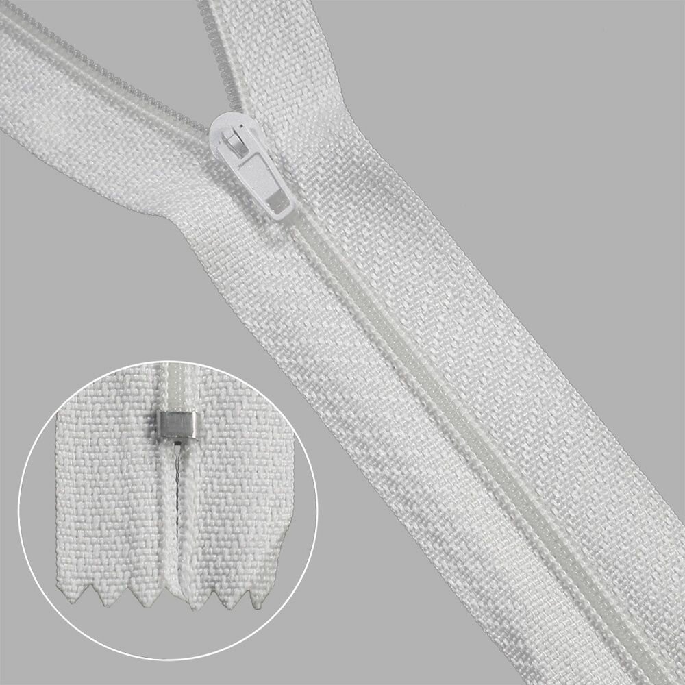 Молния айрис витая Т3 50 см 501 белый, 10 шт