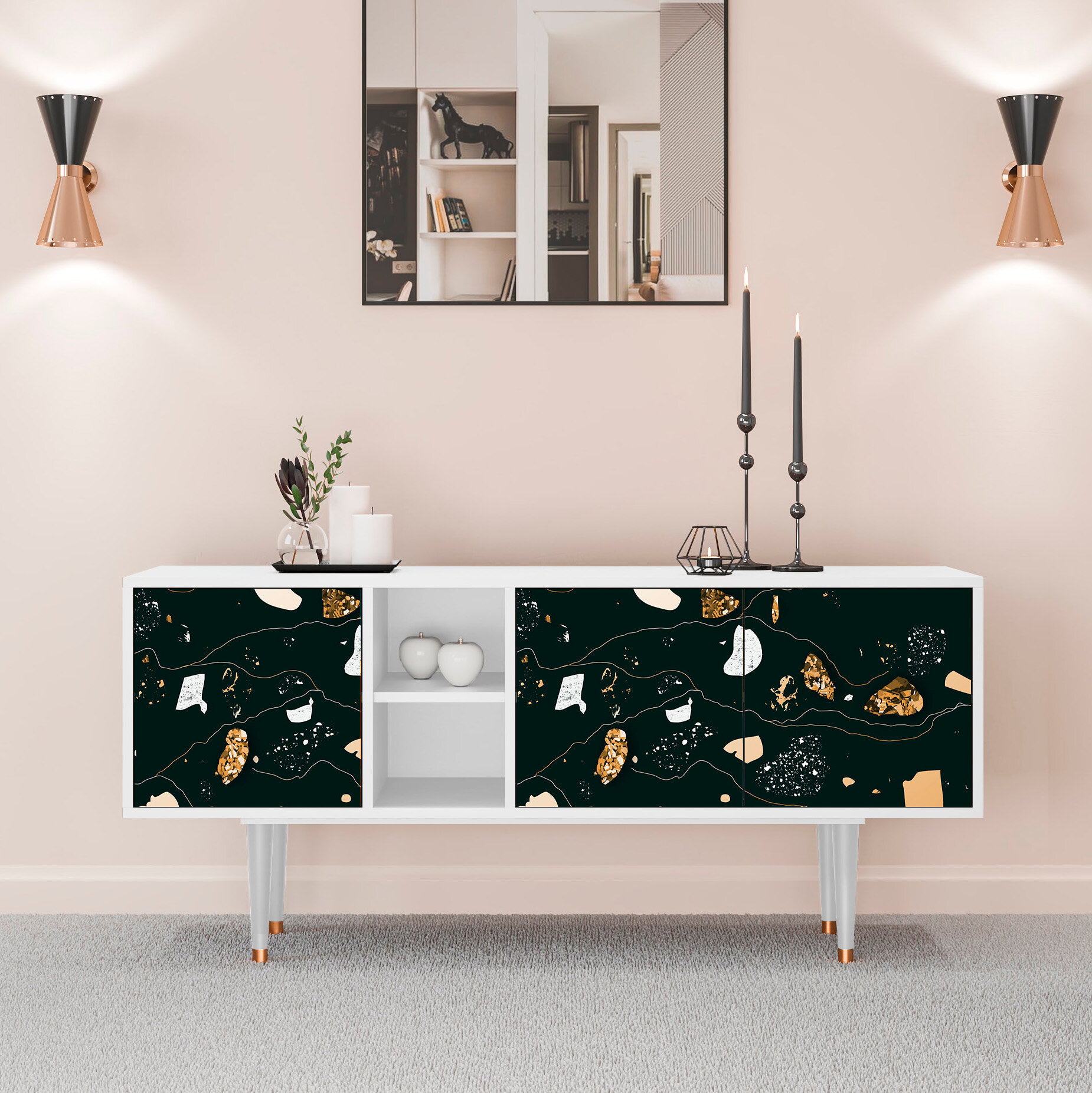 ТВ-Тумба - STORYZ - T5 Space Rocks, Размер - 150 x 69 x 41 см, Цвет корпуса - , Белый