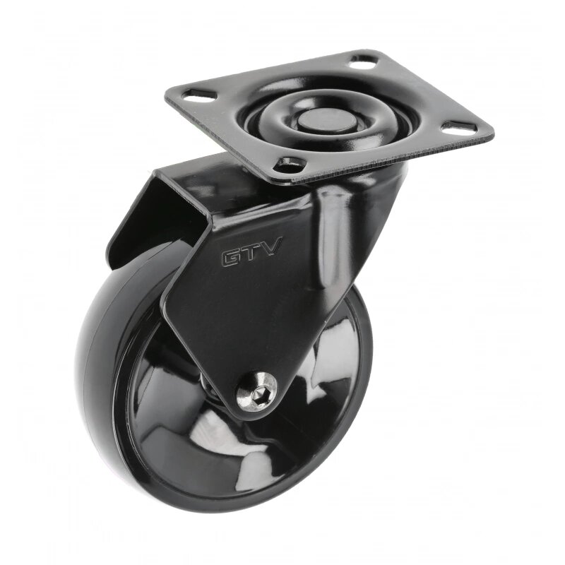 Колесо мебельное CALIBRO, d-75мм, черное, без стопора нагрузка 64кг