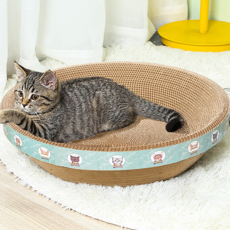 Crazy Cat Scratching Board, Bowl-Shaped Large Cat Scratching Pad, Non-Shedding Cat Bed, Pet Cat Toy, Corrugated Cardboard Cat Scratching Board