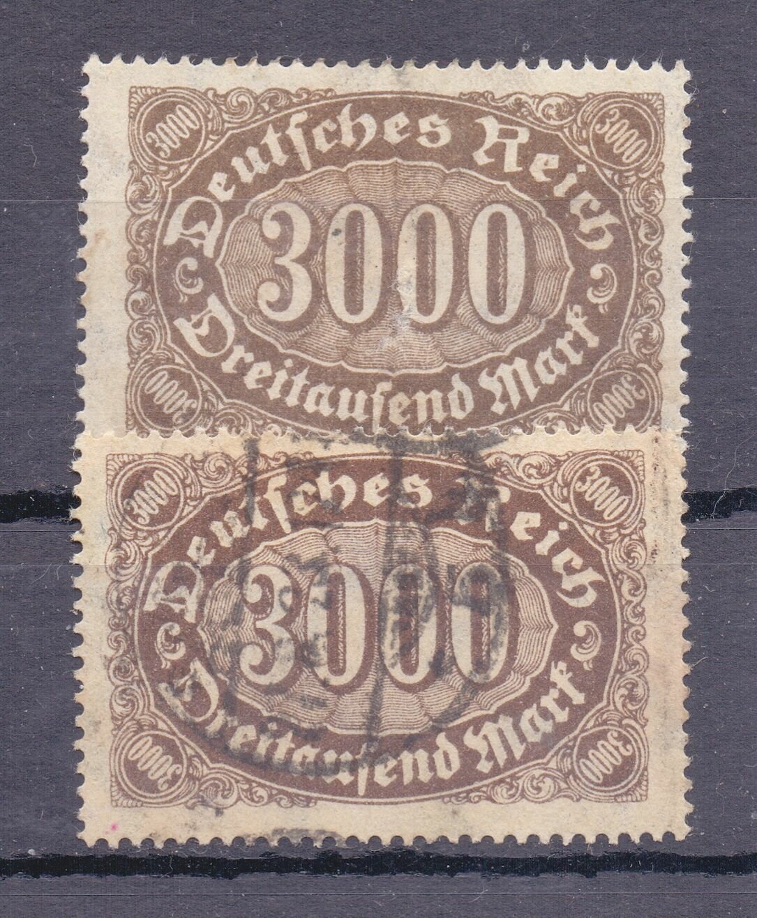 Почтовые марки Германская Империя Рейх, Стандарт 1923 год. Редкая разновидность - 2 марки.