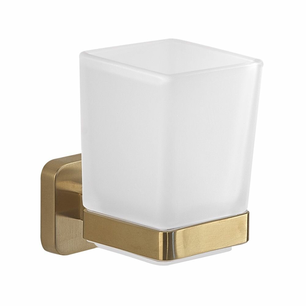 Gedy Tonga, настенный стеклянный стакан, цвет матовое золото