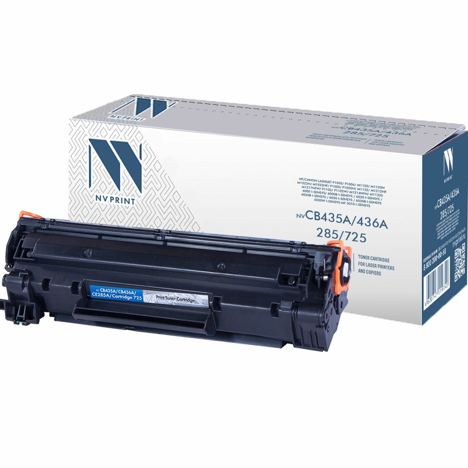 Картридж для принтеров NV PRINT NV-CE285A, лазерный, CB435A, 436A, 725, для HP, CANON LaserJet, i-SENSYS, ресурс 2000 страниц NV-435A/436A/28