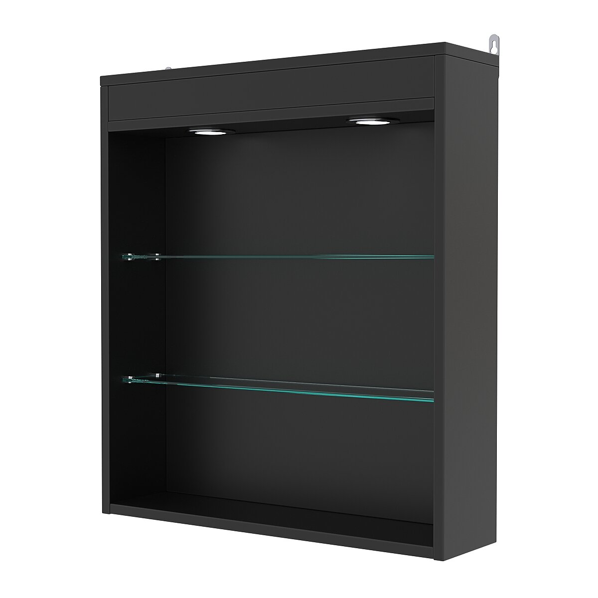 Витрина настенная №1-3Г с подсветкой, Черный. Производитель товара - компания Westcom.