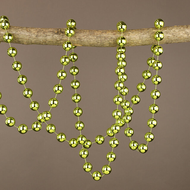 Бусы на елку Гигант 2 см*270 см оливковые, пластиковые, Kaemingk, 001819