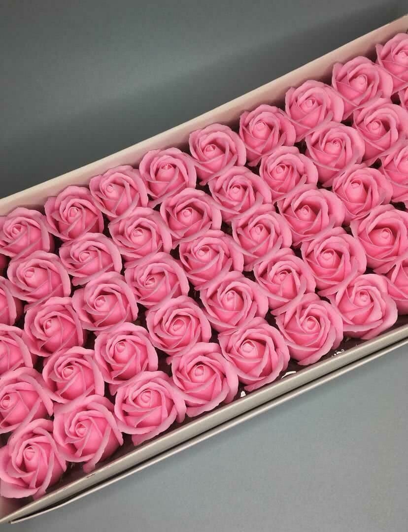 Мыльные розы , темно-розовые. Набор 50шт, 5,5*4см