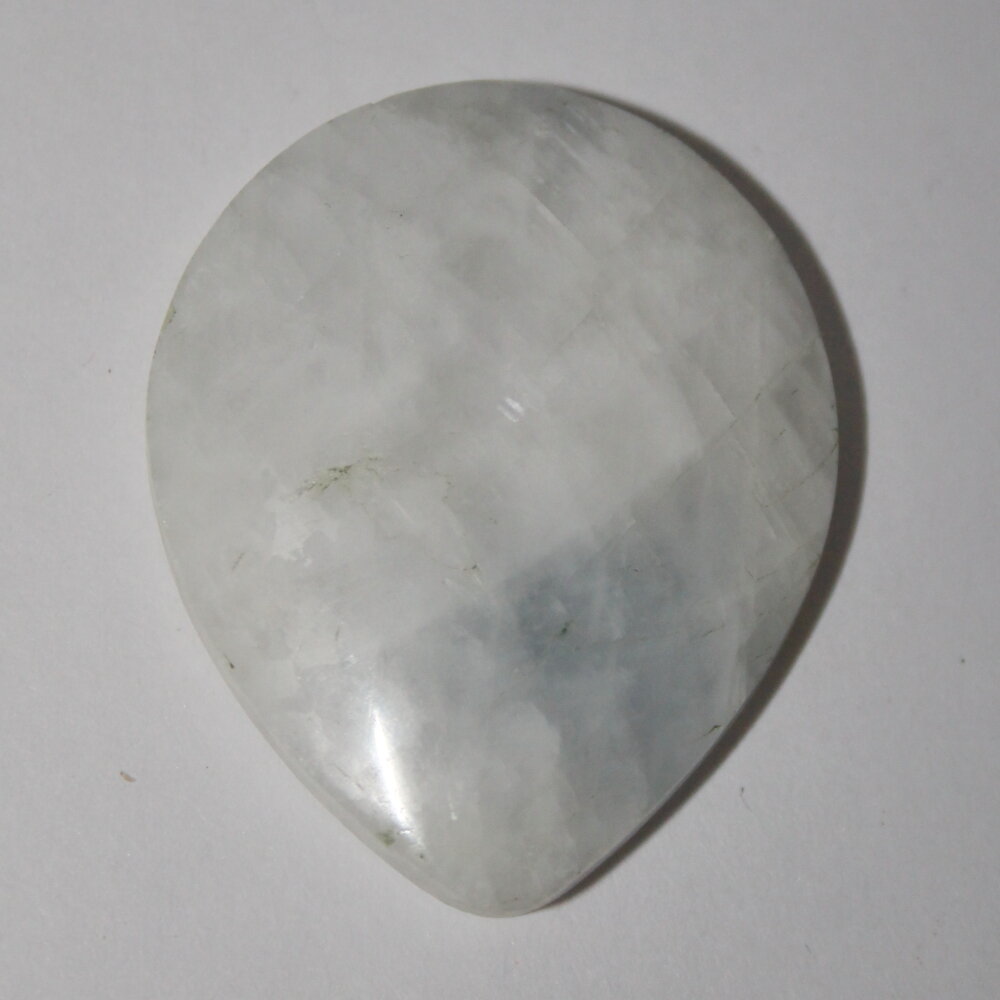 Коллекционный кабошон голубой кальцит, 37х30х3 мм, Урал (Забайкалье), "True Stones"