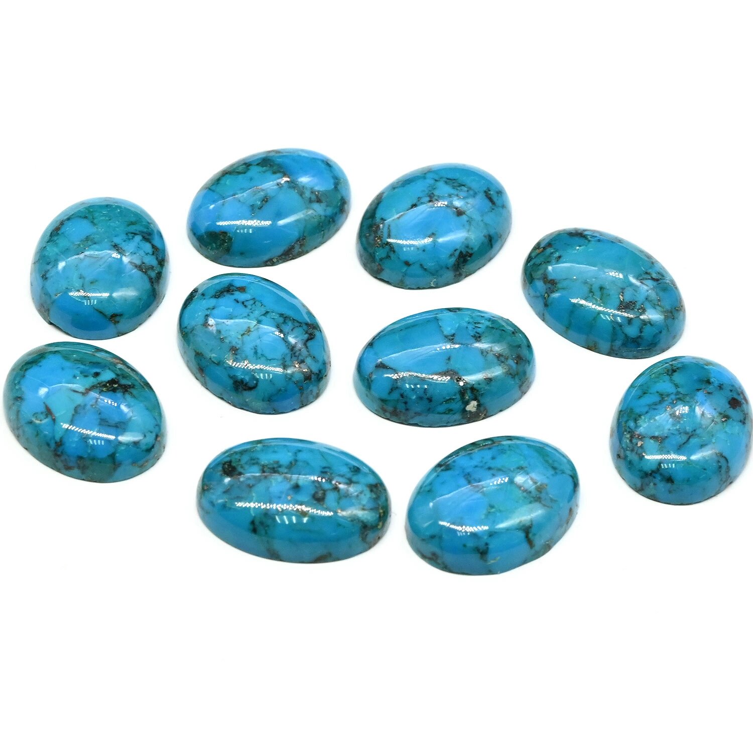 Кабошон из бирюзы овал 12*16*4мм (28-6)