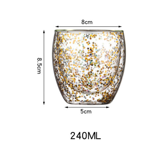 Лазерная вспышка звездного неба, двухслойная изоляционная звездная чашка, детское молоко, кофе, сок, пиво.