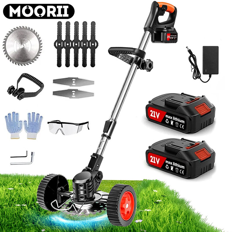 Триммер-газонокосилка аккумуляторный (21В, Li-ion аккумулятор 2шт, колеса)