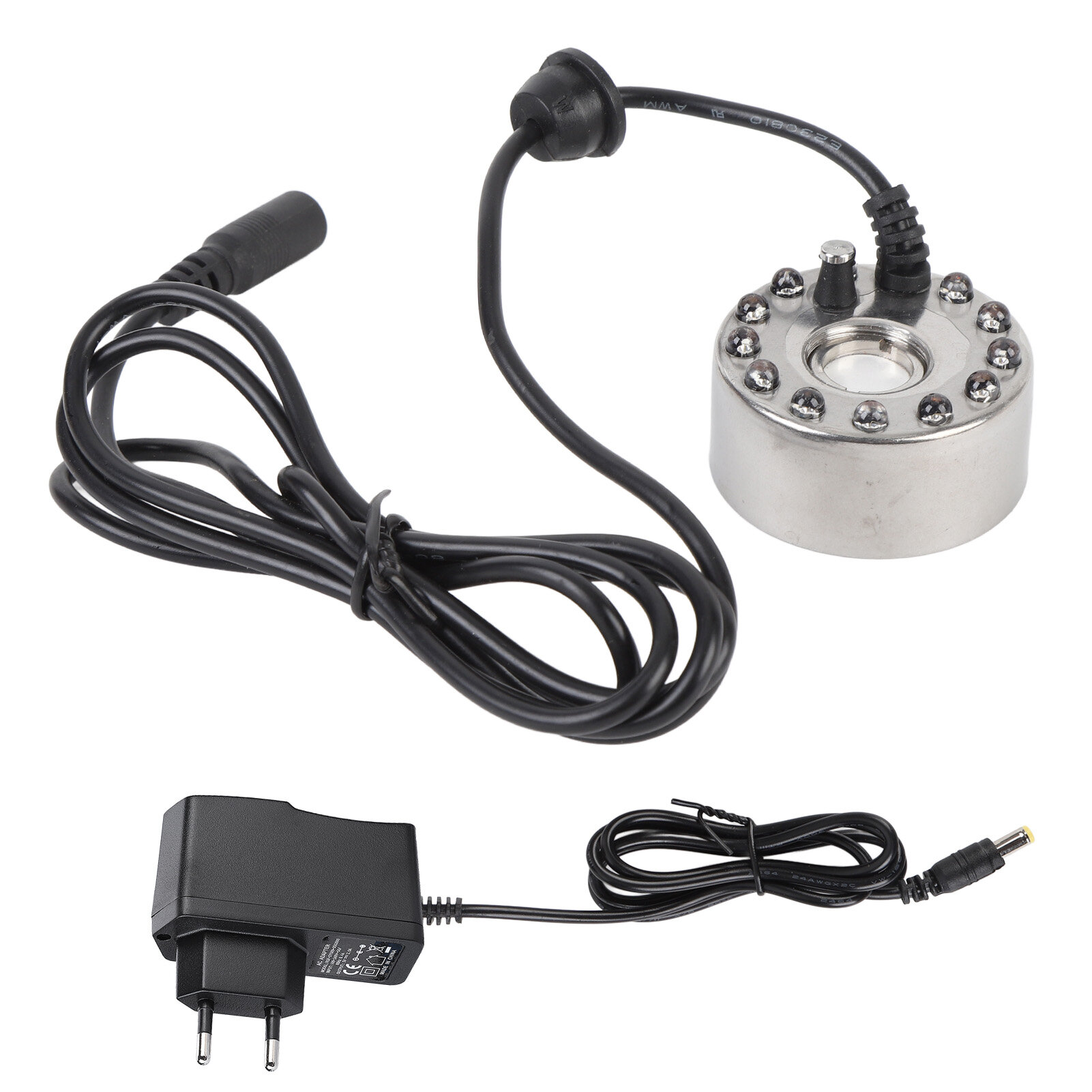 Создатель тумана Fogger Water Fountain Atomizer 12 Цветные светодиодные фонари 16 мм тарелка цинк сплав сплав туман