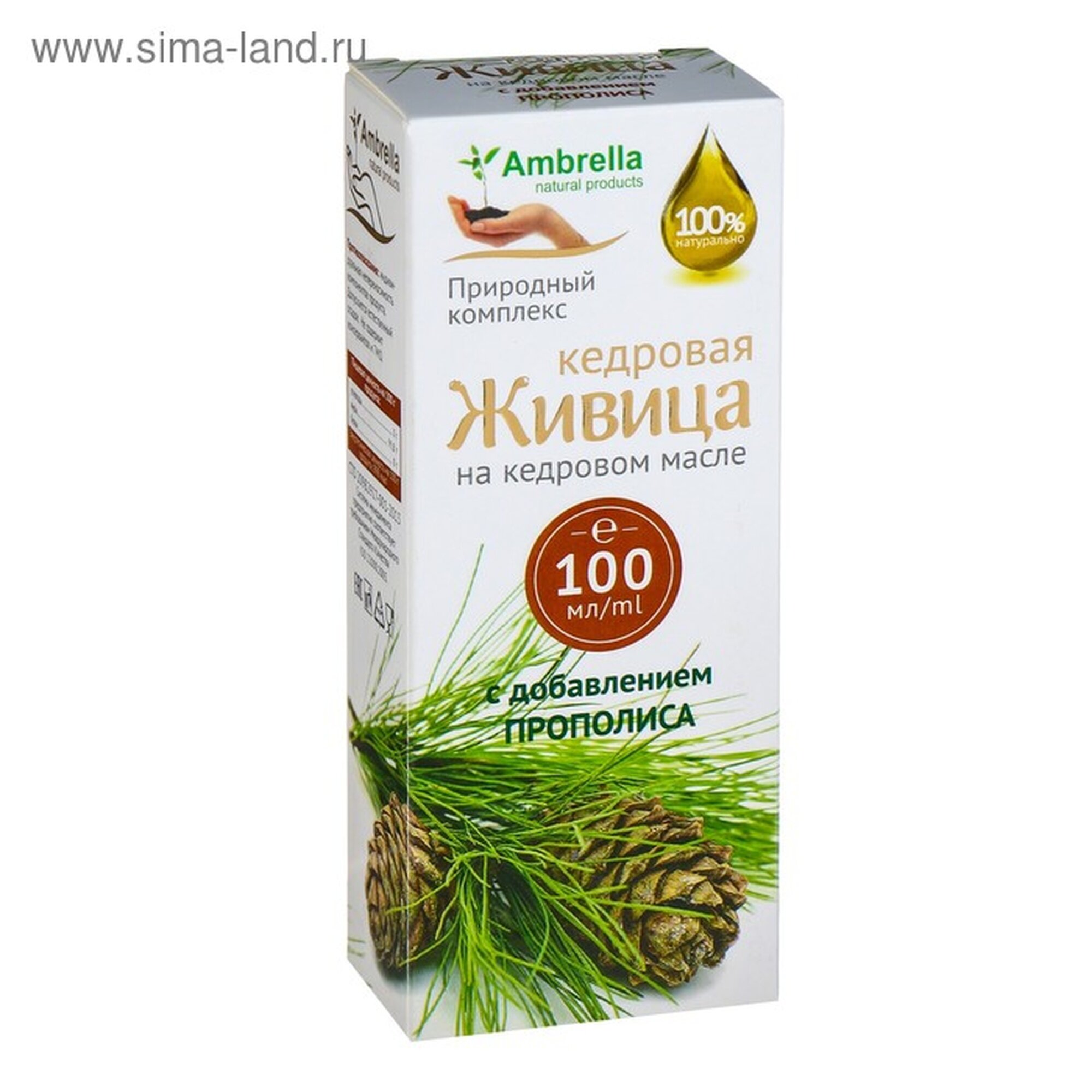 Кедровая живица на кедровом масле с прополисом, при бронхите, 100 мл
