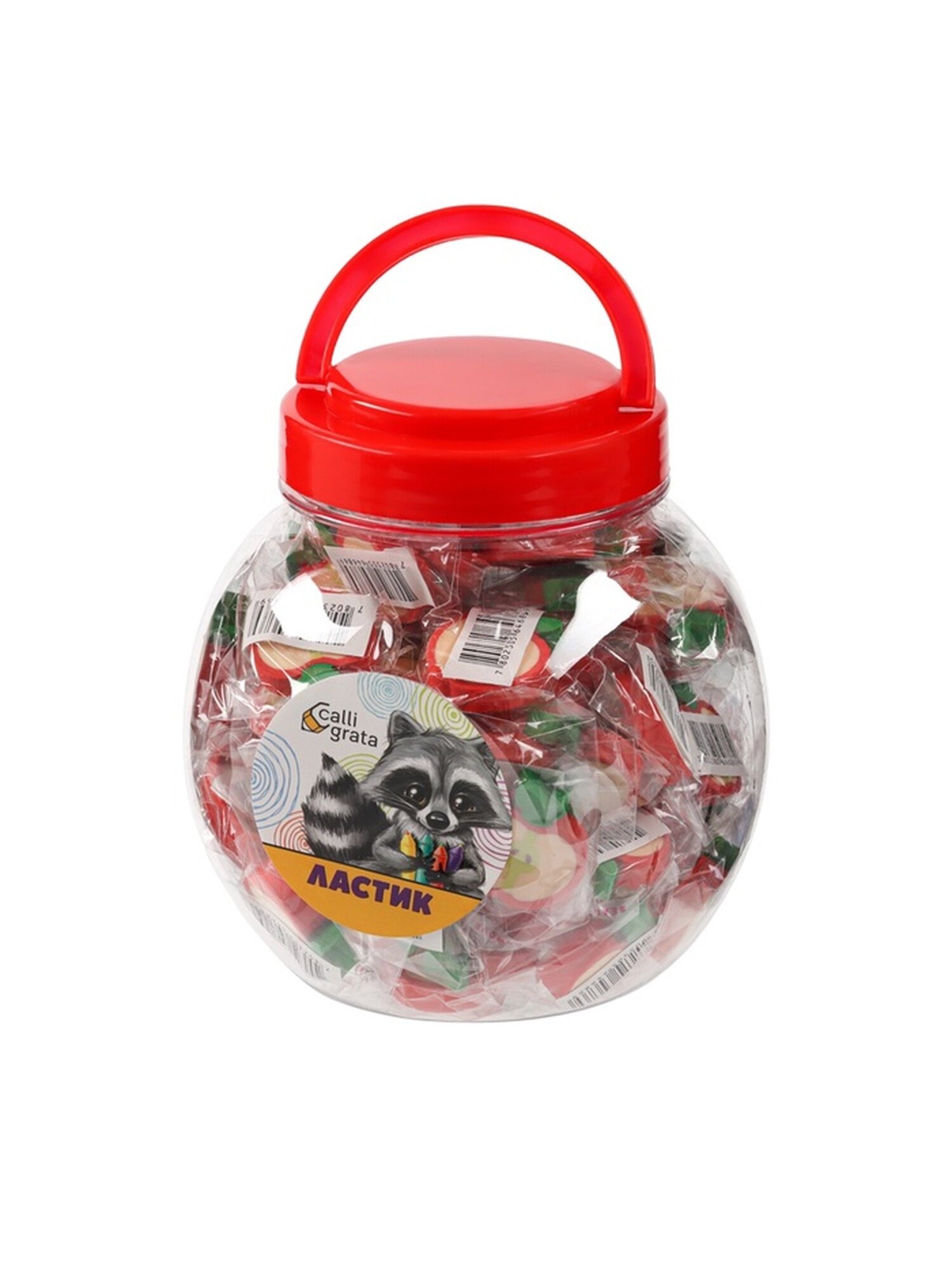 Ластик Calligrata "Яблоко", фигурный, для карандашей, разноцветный, 25x20 см