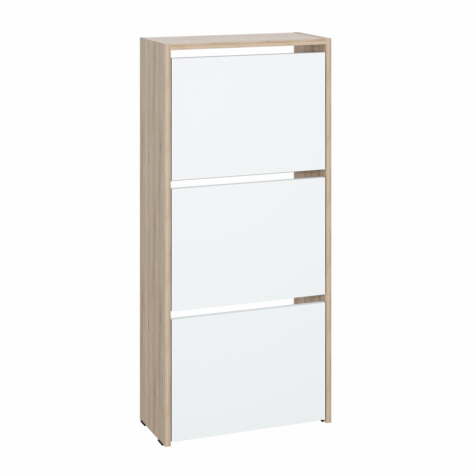 Обувница 3 секц лайт Дуб Сонома / Белый/МК (Атмосфера)