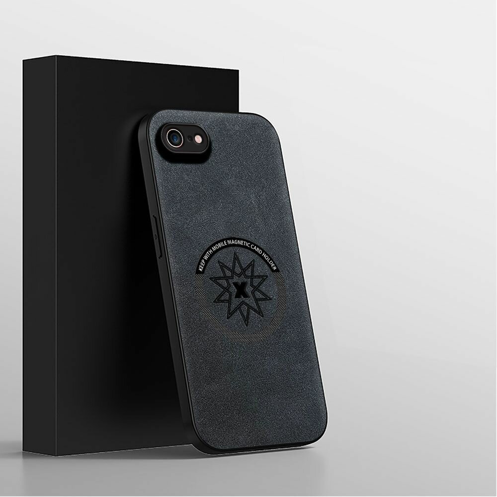 OLGE Роскошная кожа MagSafe чехол для Apple IPhone 7 / 8 / SE 2020 (SE 2) / SE 2022 (SE 3) Айфон 7, 8, СЕ 2020 (СЕ 2), СЕ 2022 (СЕ 3) чехле магнит, Защита от падения