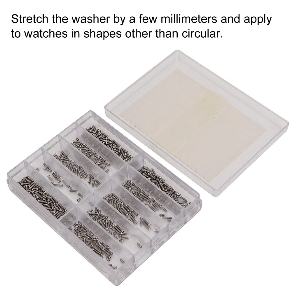 Вис крессé из нержавеющей стали 1,6-6,0 мм для задней крышки montre браслета, размеры 1,6мм, 2мм, 2,5мм, 3мм, 3,5мм, 4мм, 4,5мм, 5мм, 5,5мм, 6мм, толщина 1,2 мм, 1 коробка винтов для часов