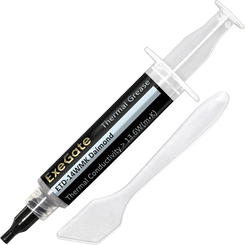 Термопаста ETD-14WMK Diamond 13.6 Вт/(м·К), 6 г, шприц с лопаткой ExeGate 293371