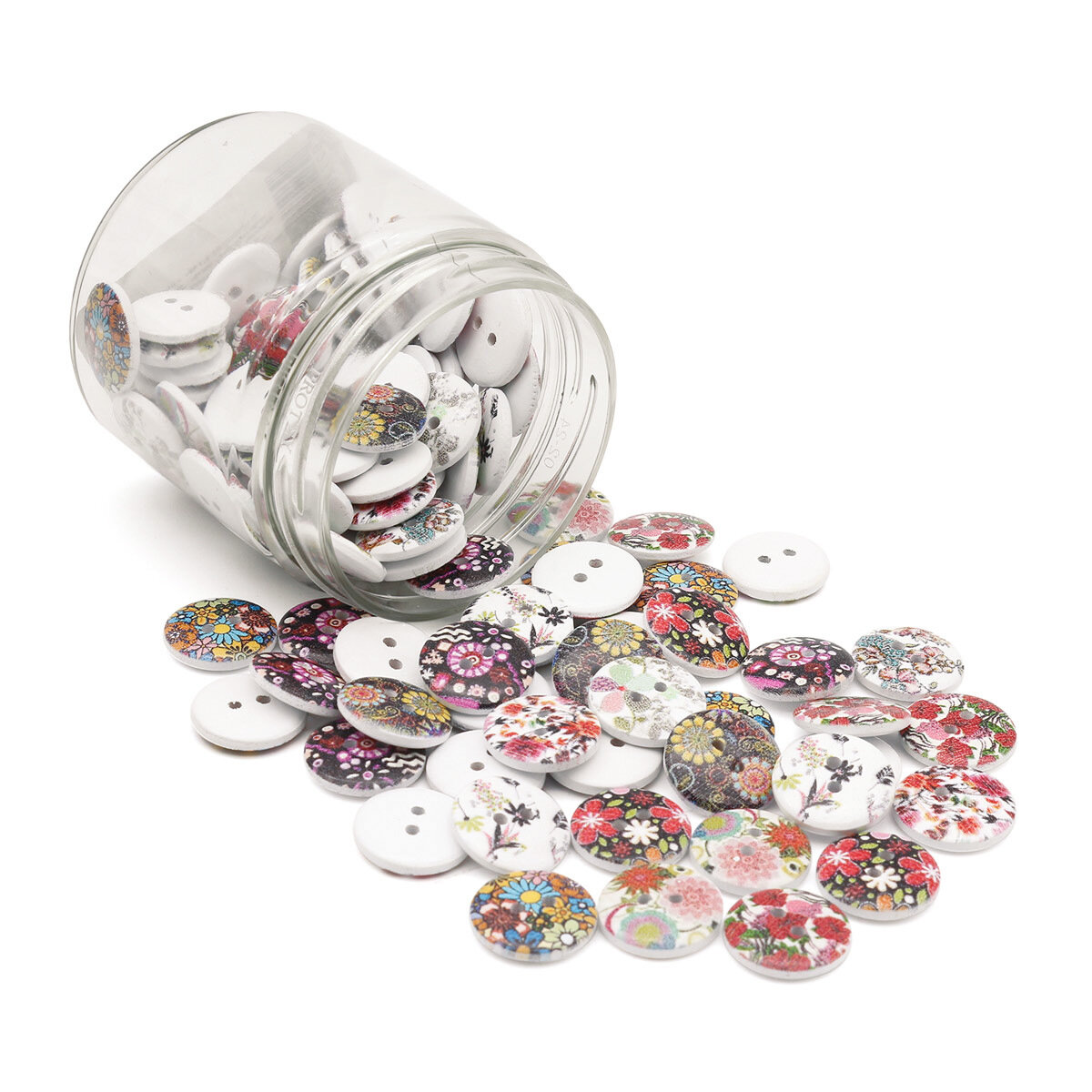 Набор деревянных пуговиц 'Цветы' №5, 18 мм, 100 шт, Astra&Craft