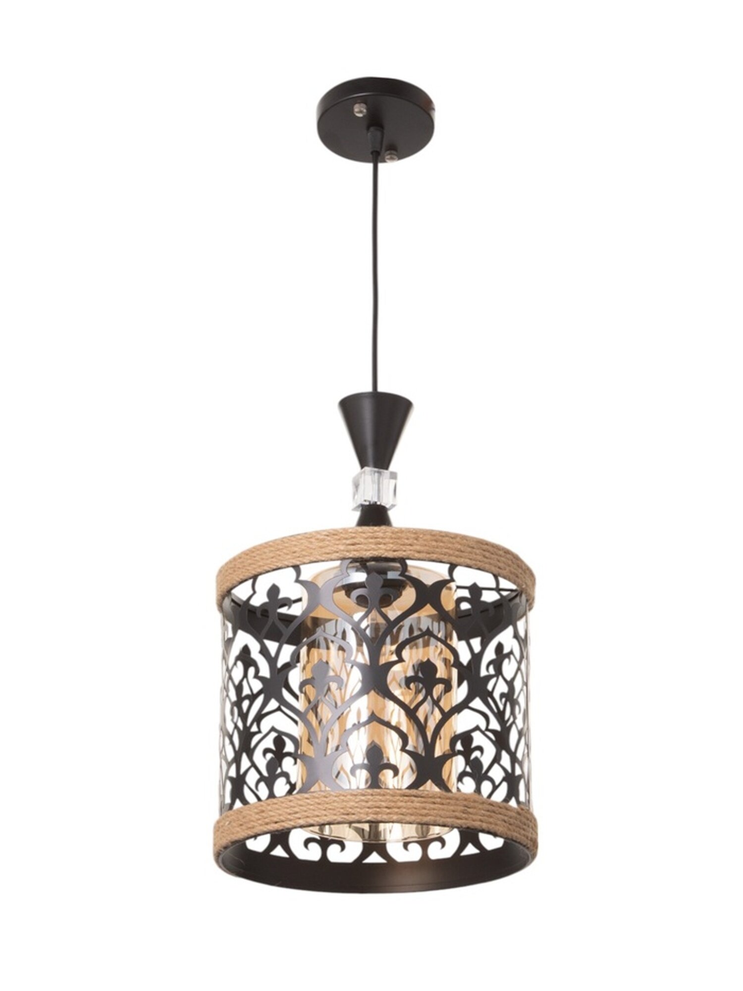 Светильник BayerLux "Узор", E27, 40 Вт, IP20, черный, стекло, металл