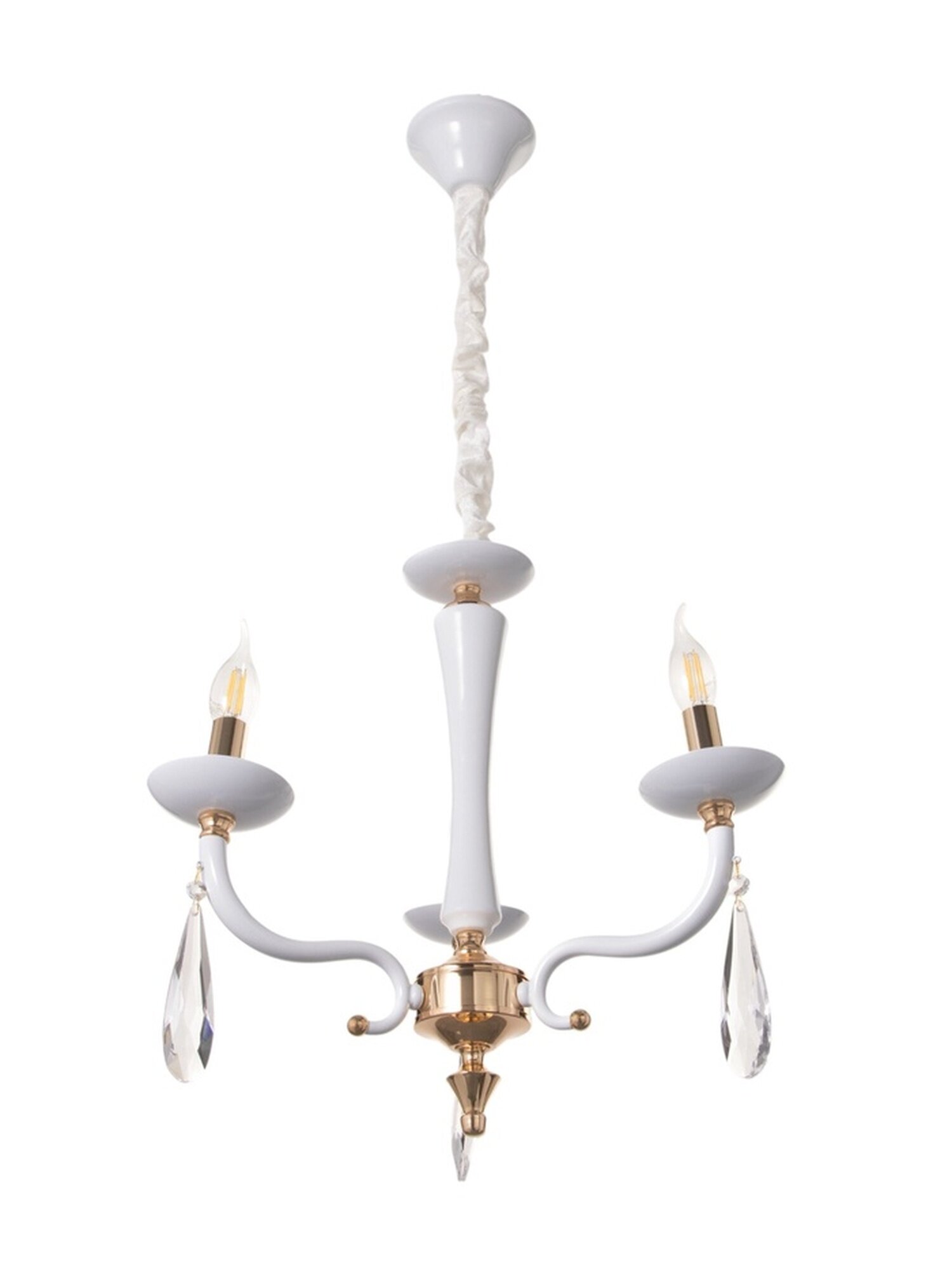 Люстра BayerLux "Бешо", металл, 3 лампы, E14, 40 Вт, площадь освещения 6 м², белая