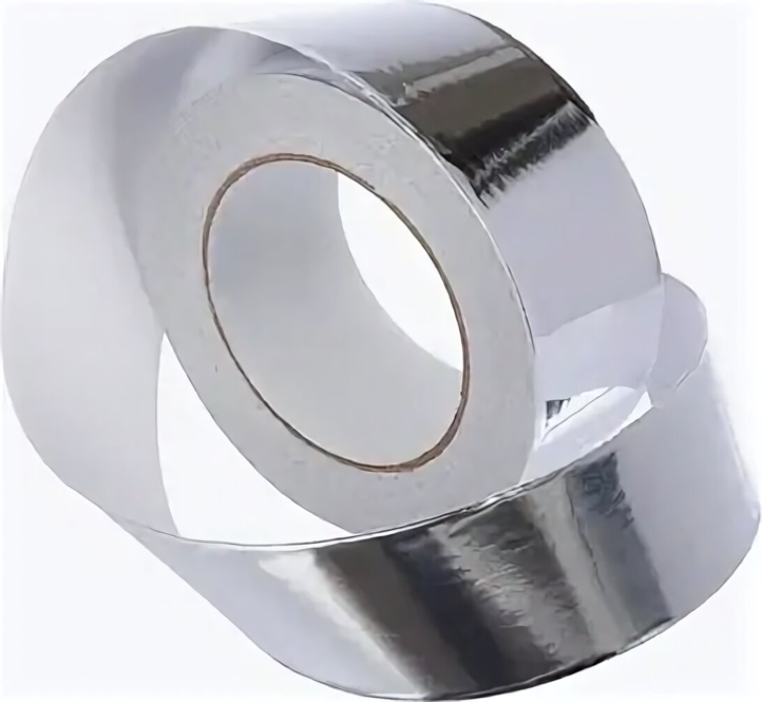 Лента алюминиевая клейкая для термоизоляции, 48мм х 50м, серебристый цвет, термостойкая