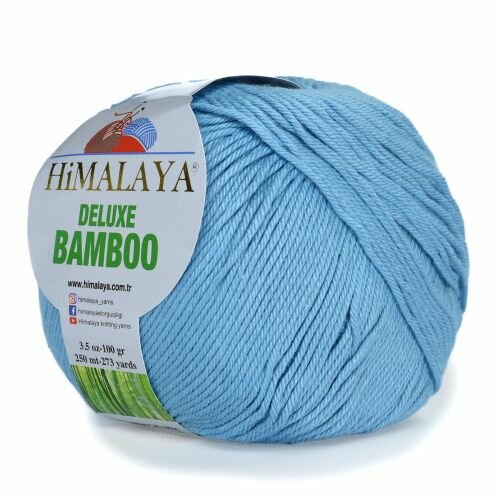 Пряжа Himalaya Deluxe Bamboo 124-16 голубой (100г/250м, упаковка 5 мотков)