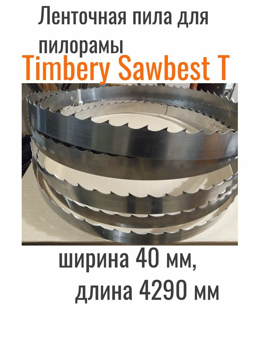 40*4290 мм Timbery Sawbest T пила ленточная для пилорамы ленточной