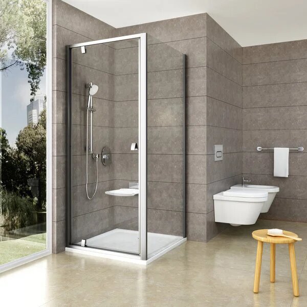 Душевой уголок Ravak Pivot PDOP1 без поддона, стеклянный, 90x100, с профилем сатин, с распашными дверями