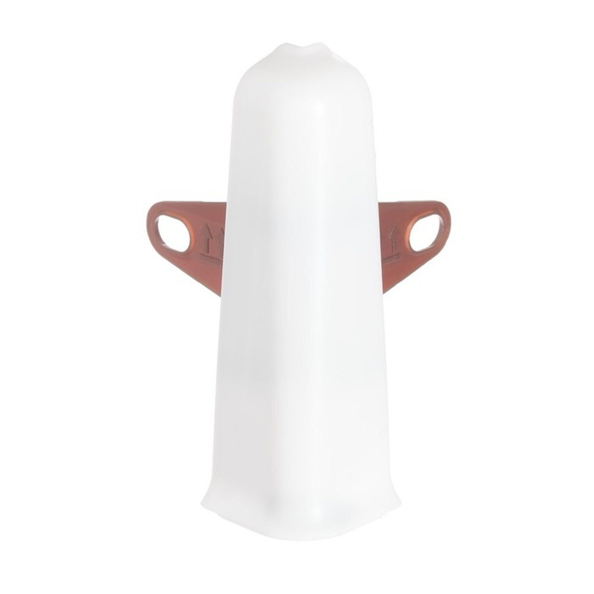 Угол наружный (внешний) с крепежом для плинтуса 85мм "Деконика", 001-G Белый глянцевый 9159776