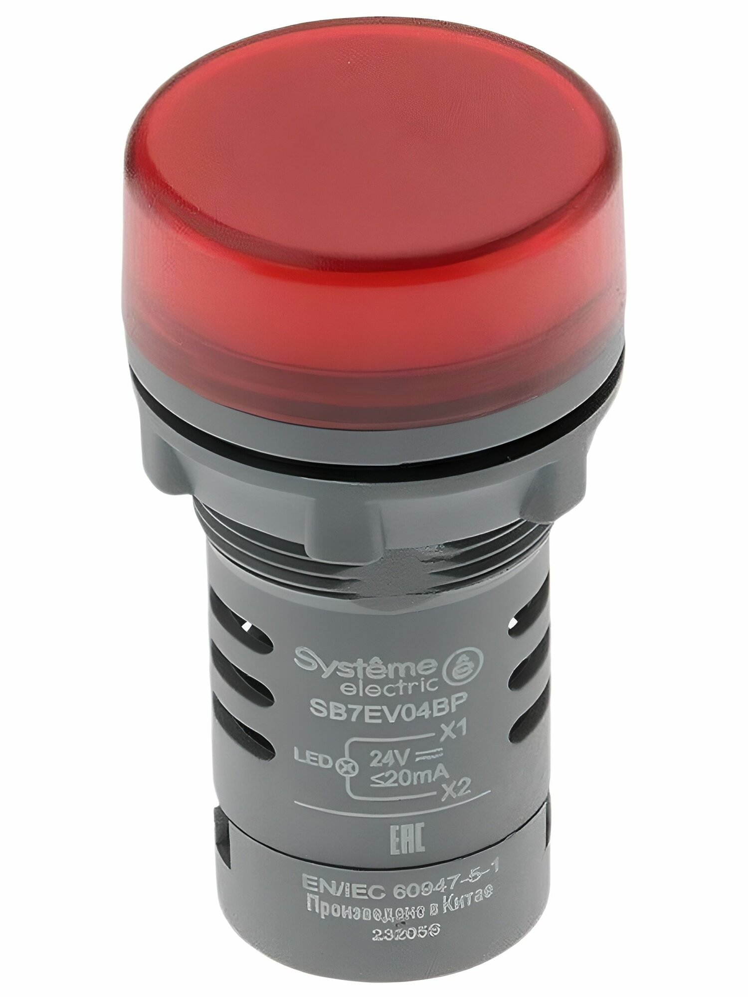 Лампа сигнальная SB7 моноблочная 22мм красная LED 24В DC SB7EV04BP