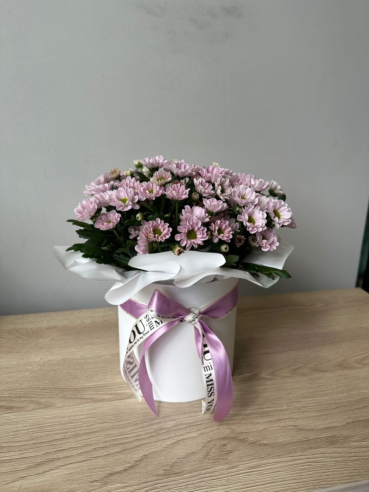 Хризантема в коробке Росси Пинк