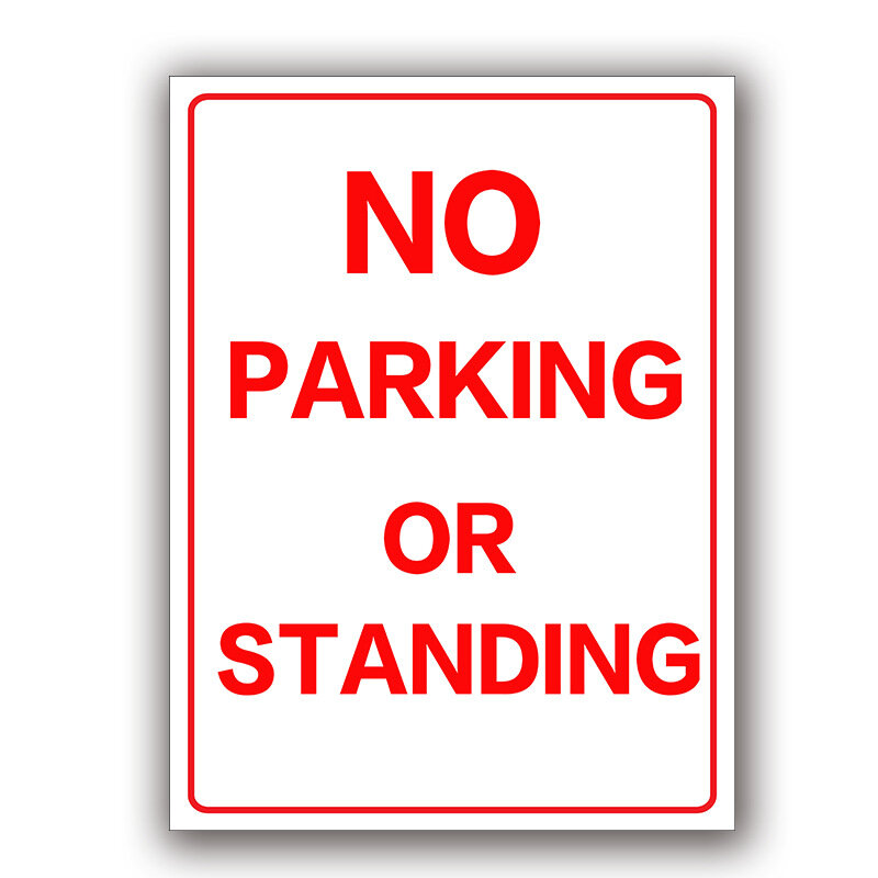 10 шт. предупреждающих знаков «Стоянка или стоянка запрещены», красно-белая виниловая наклейка, самоклеящаяся для парковочных зон, гаражных ворот, 13 x 8,6 см