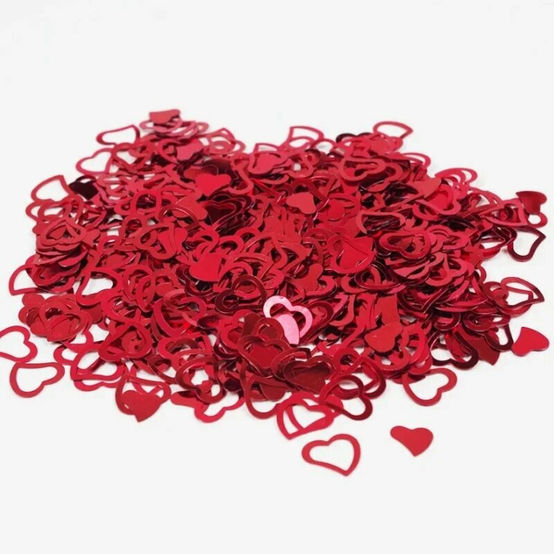 MOONBIFFY сердечки из конфетти для шаров 15г Красный