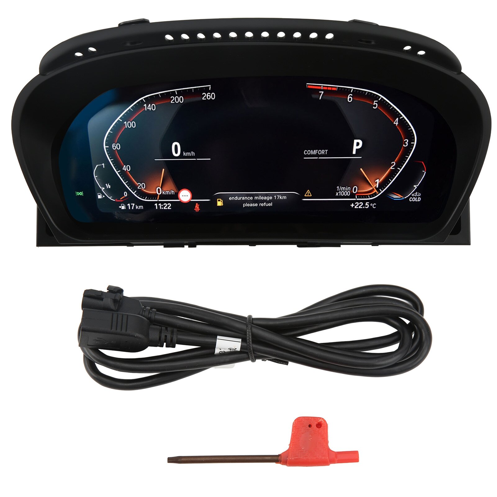 12.3 Inch Car Digital Cluster Instrument LCD Dashboard Speedmeters Display Instrument Dash Cluster Monitor for X5 E70 2006‑2013