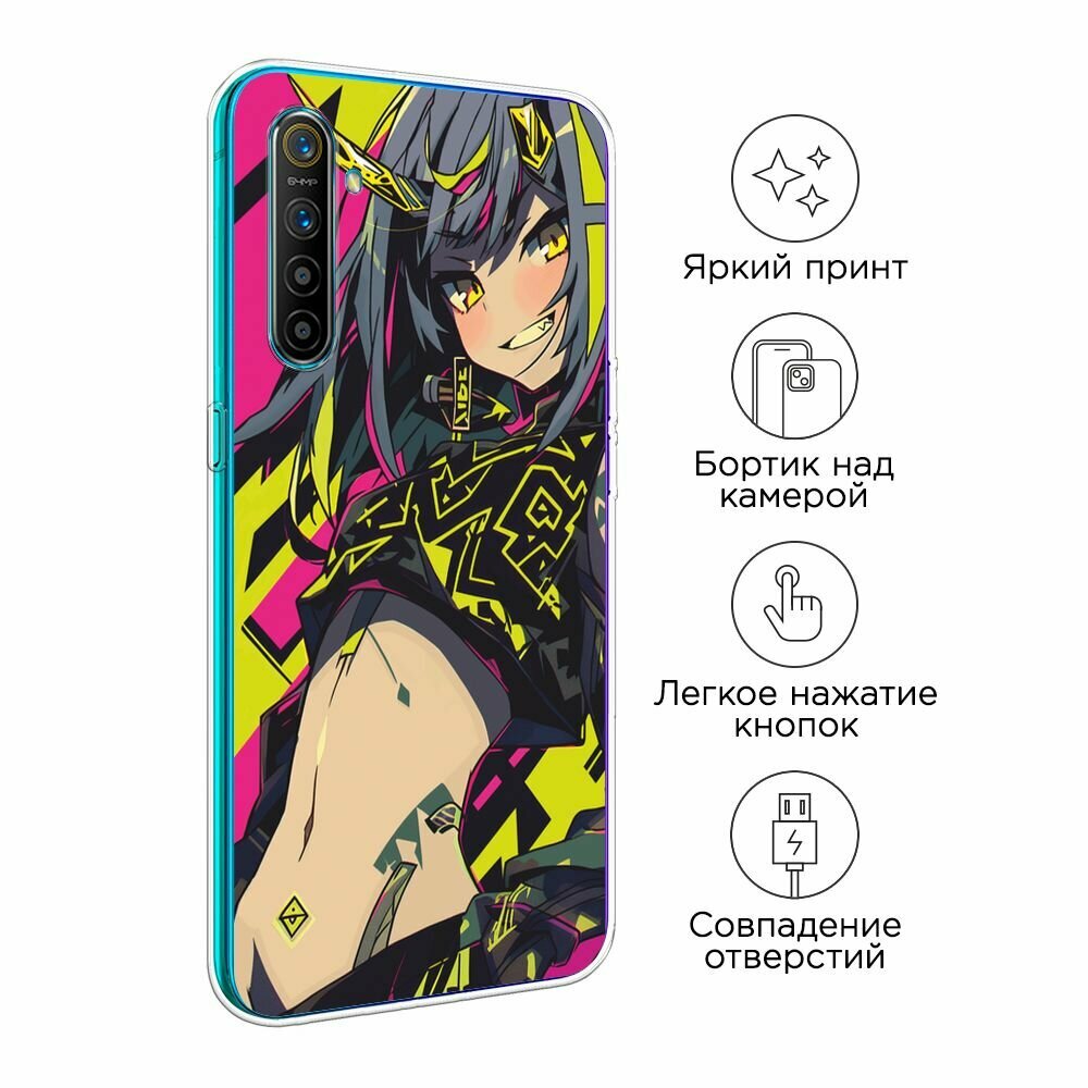 Чехол на Realme XT / Реалми XT с принтом "Девушка в кибер костюме" — фото 1