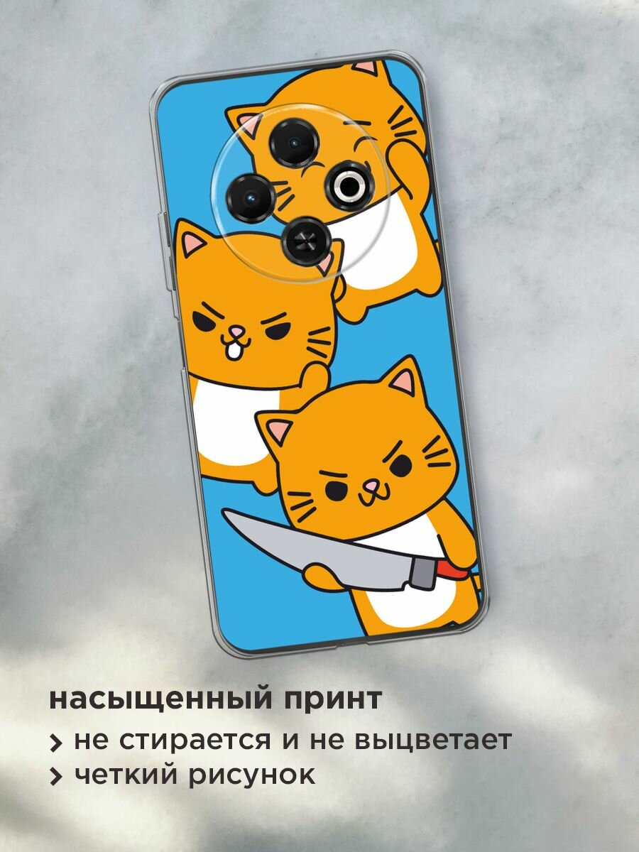Чехол на Tecno Spark 30C / Текно Спарк 30C с принтом "Опасные котики" — фото 1