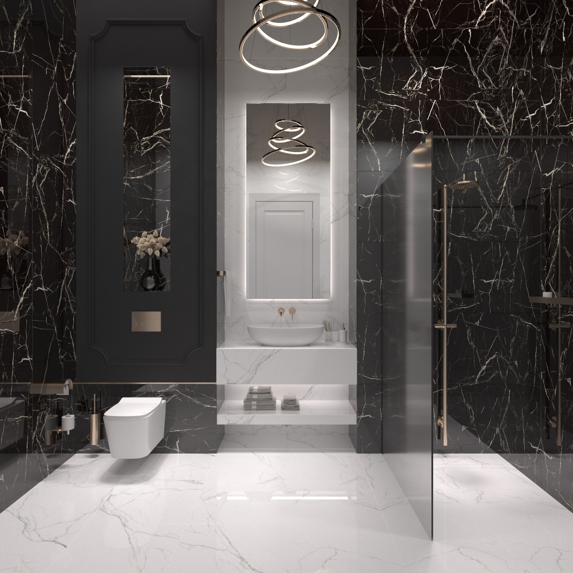 Керамогранит 600 × 600 мм BLACK SPINDER Хай Глосс (цена за 1 уп. 1,44м2)