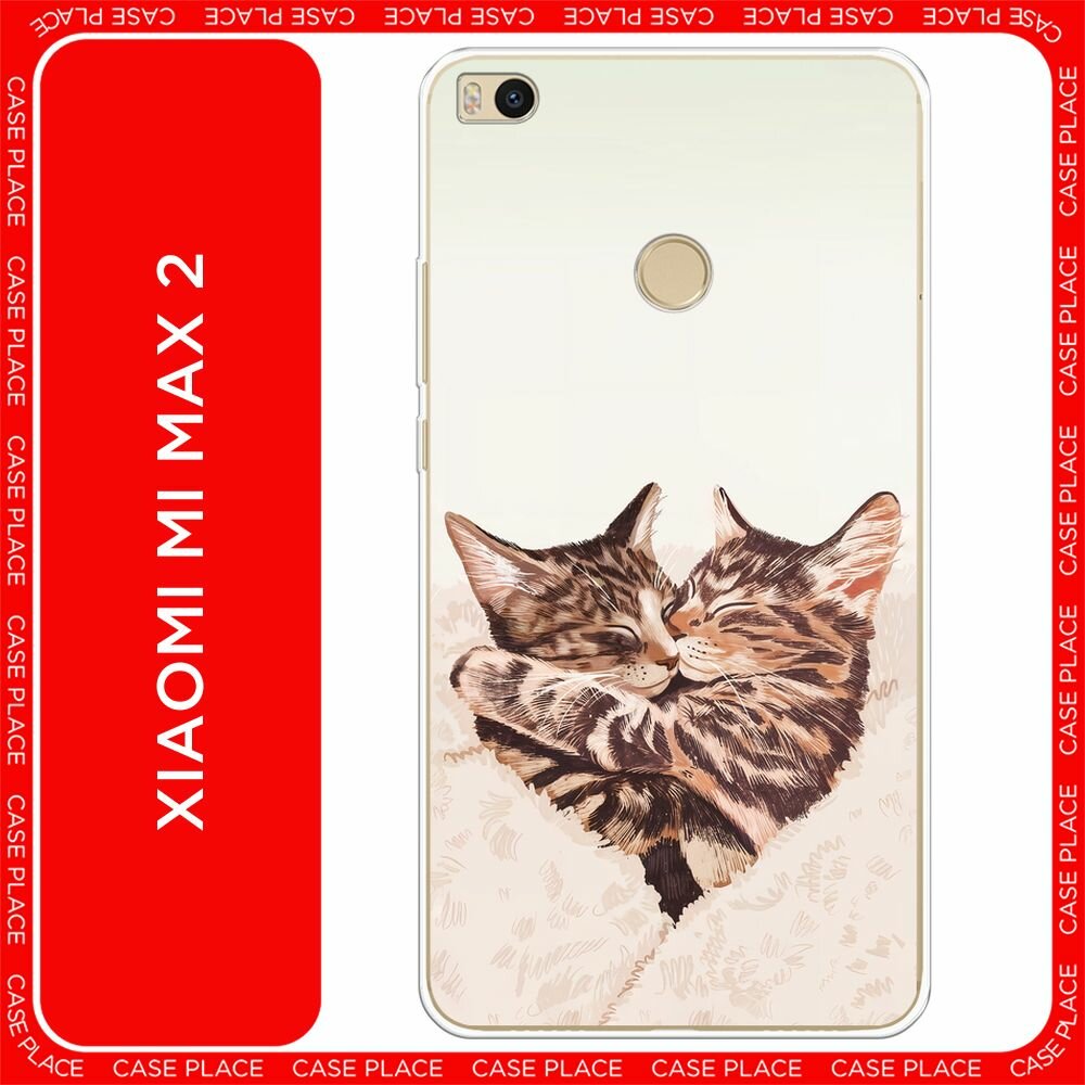 Чехол на Xiaomi Mi Max 2 / Сяоми Ми Макс 2 с принтом "Влюбленные котейки - 14 февраля"