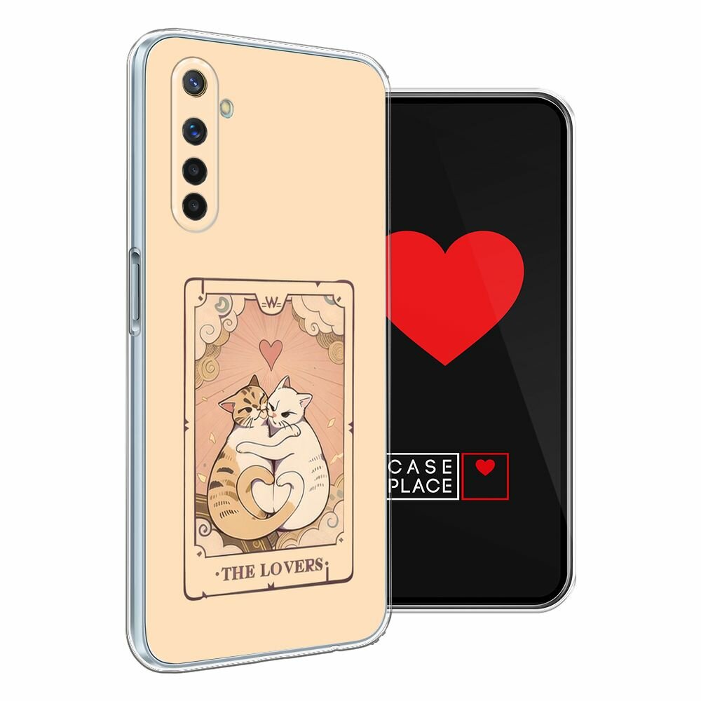 Чехол на Realme 6 / Реалми 6 с принтом "The lovers cats 1 - 14 февраля" — фото 1