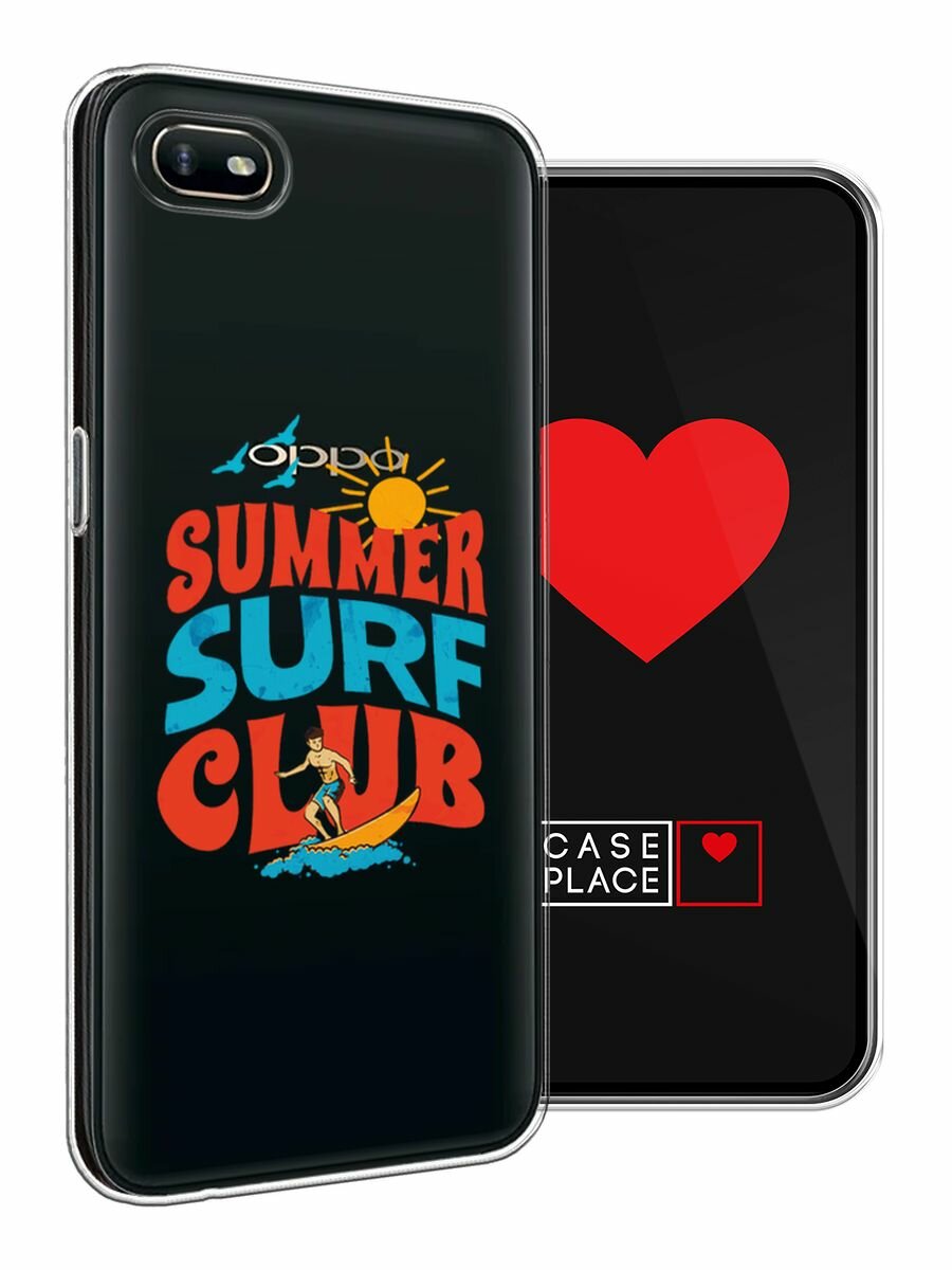 Чехол на Oppo A1k / Оппо А1к с принтом "Summer surf club", прозрачный — фото 1
