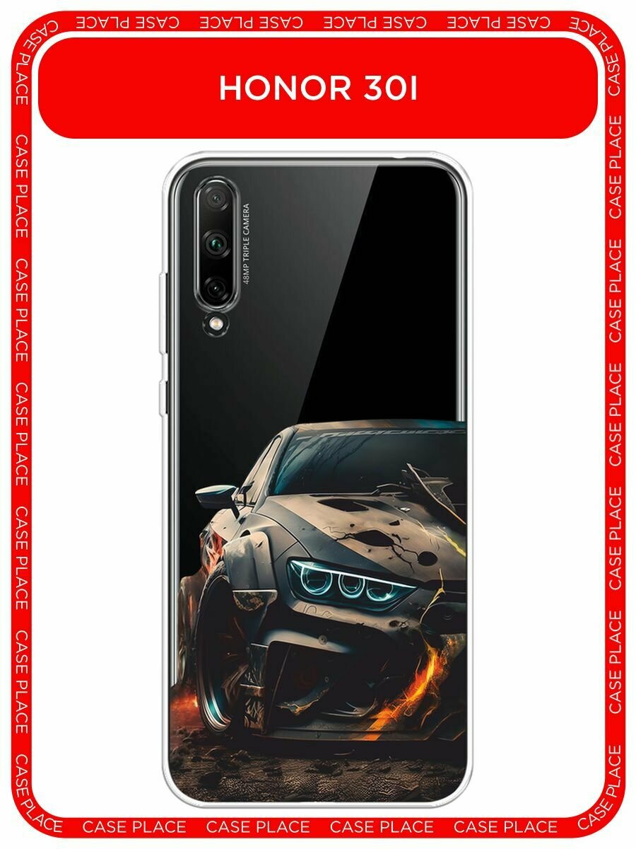 Чехол на Honor 30i / Хонор 30i с принтом "На износ", прозрачный