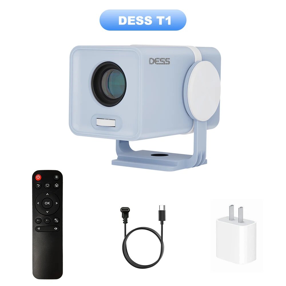 DESS Проектор Android 13 Ultra-HD 4K Европейская вилка (EU Plug), Blue White