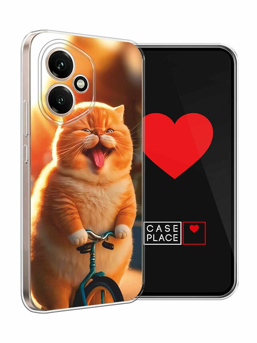 Силиконовый чехол на Honor 400 / Хонор 400 с принтом "Кот на велике" — фото 1
