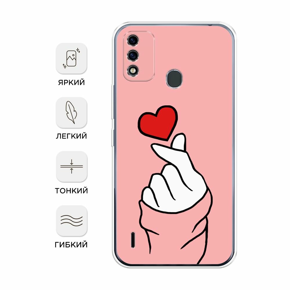 Силиконовый чехол на Itel A48 / Ител А48 с принтом "Милое сердечко" — фото 1
