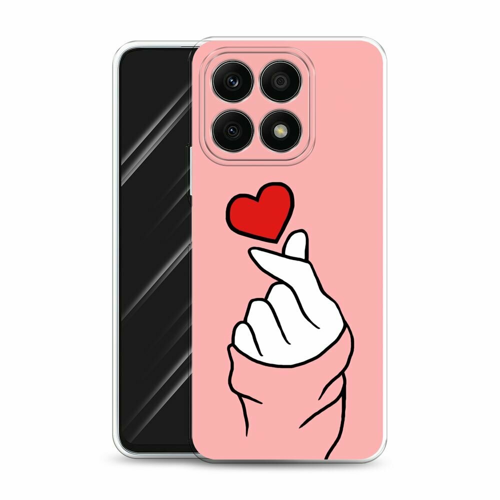 Силиконовый чехол на Honor X8A / Хонор X8A с принтом "Милое сердечко" — фото 1