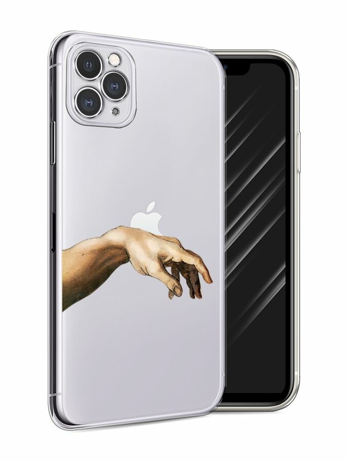 Чехол на Apple iPhone 11 Pro Max / Айфон 11 Про Макс с принтом Creazione di Adamo 1, прозрачный