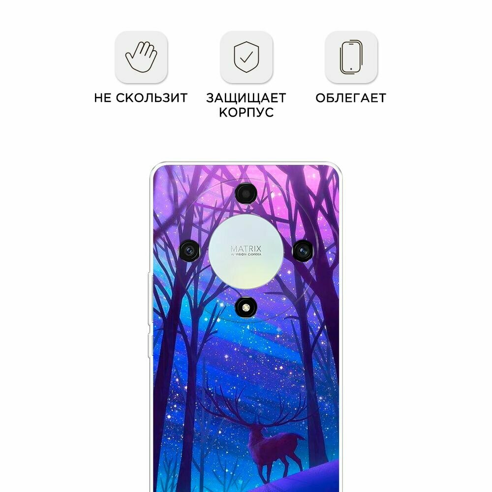 Силиконовый чехол на Honor X9A / Хонор X9A с принтом "Северный олень" — фото 1