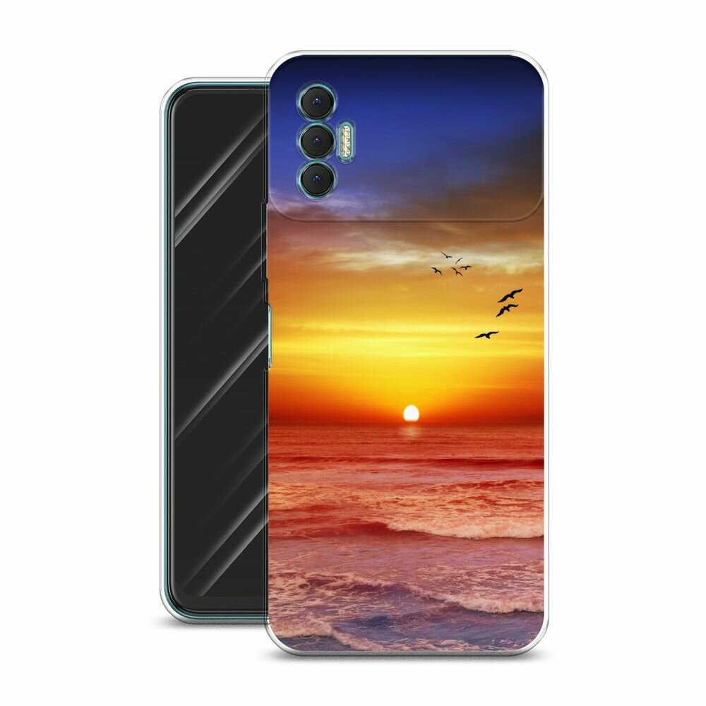 Силиконовый чехол на Tecno Spark 8P / Техно Спарк 8P с принтом закат 3 — фото 1