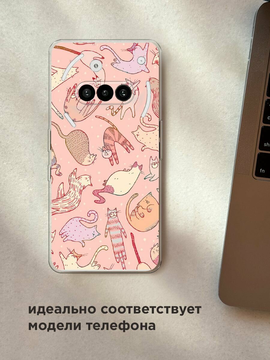 Чехол на Nothing Phone 3a / Нотинг Фон 3а с принтом "Розовое счастье" — фото 1